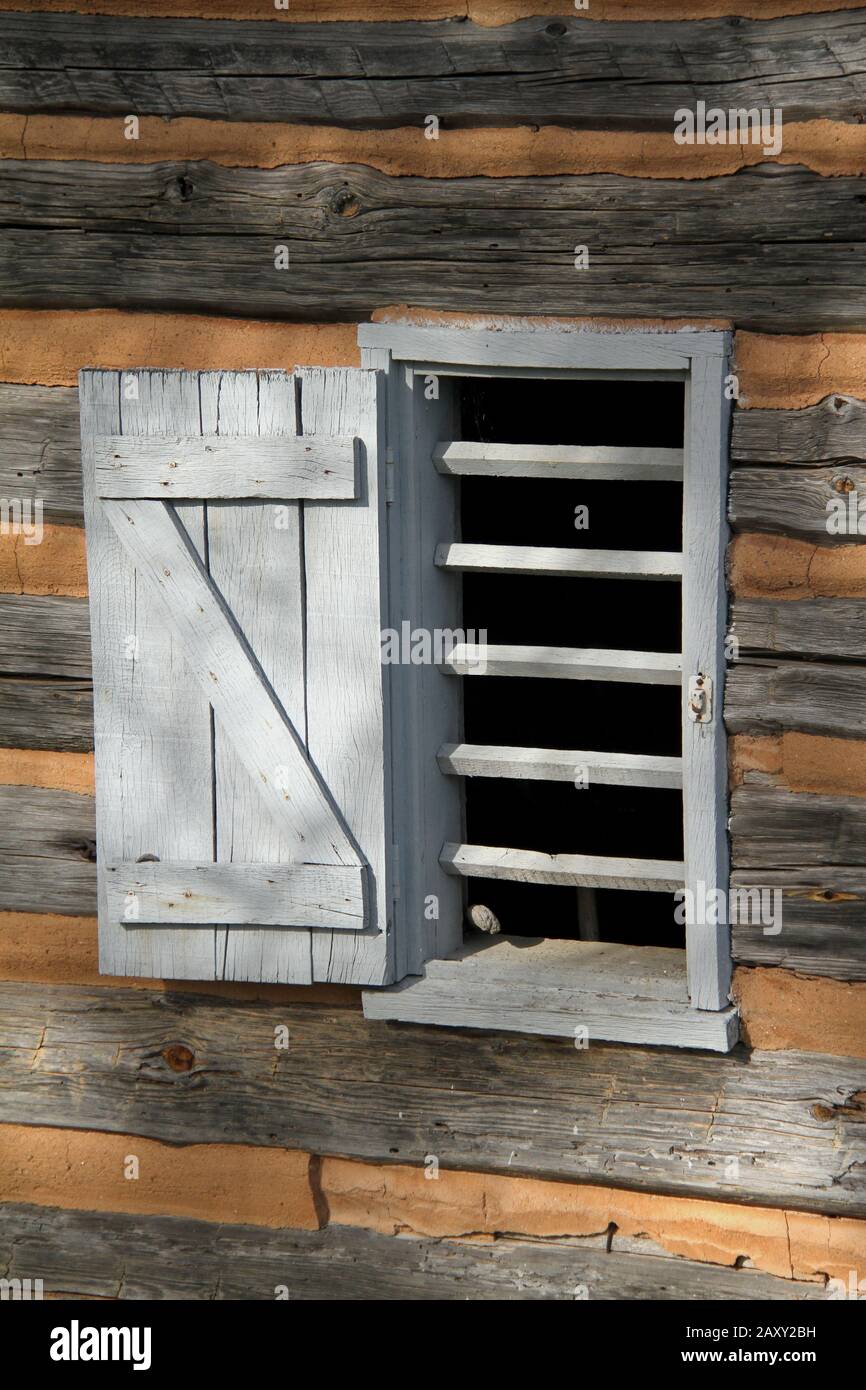 Simple window opening with wooden shutter at Red Hill Patrick Henry ...