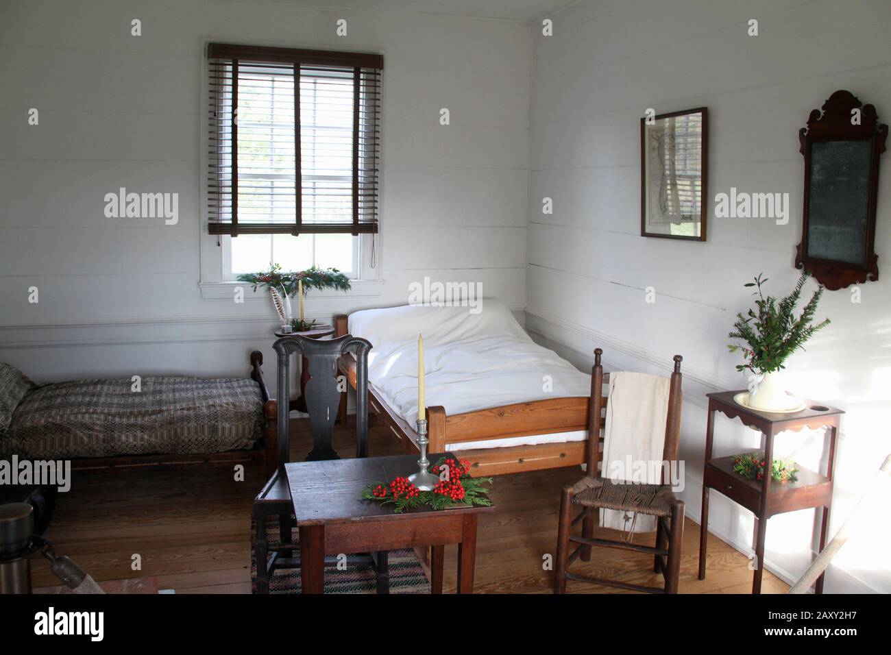 Interior of a late 18th century bedroom at the Red Hill Patrick Henry ...