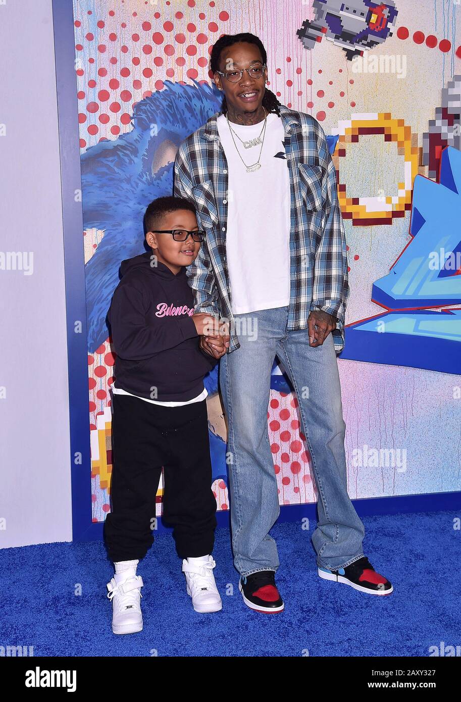 WESTWOOD, CA - FEBRUARY 12: Wiz Khalifa (R) and son Sebastian attend ...