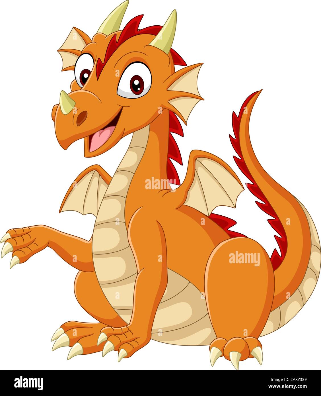 Cartoon happy dragon on white background Stock Vector Image & Art - Alamy