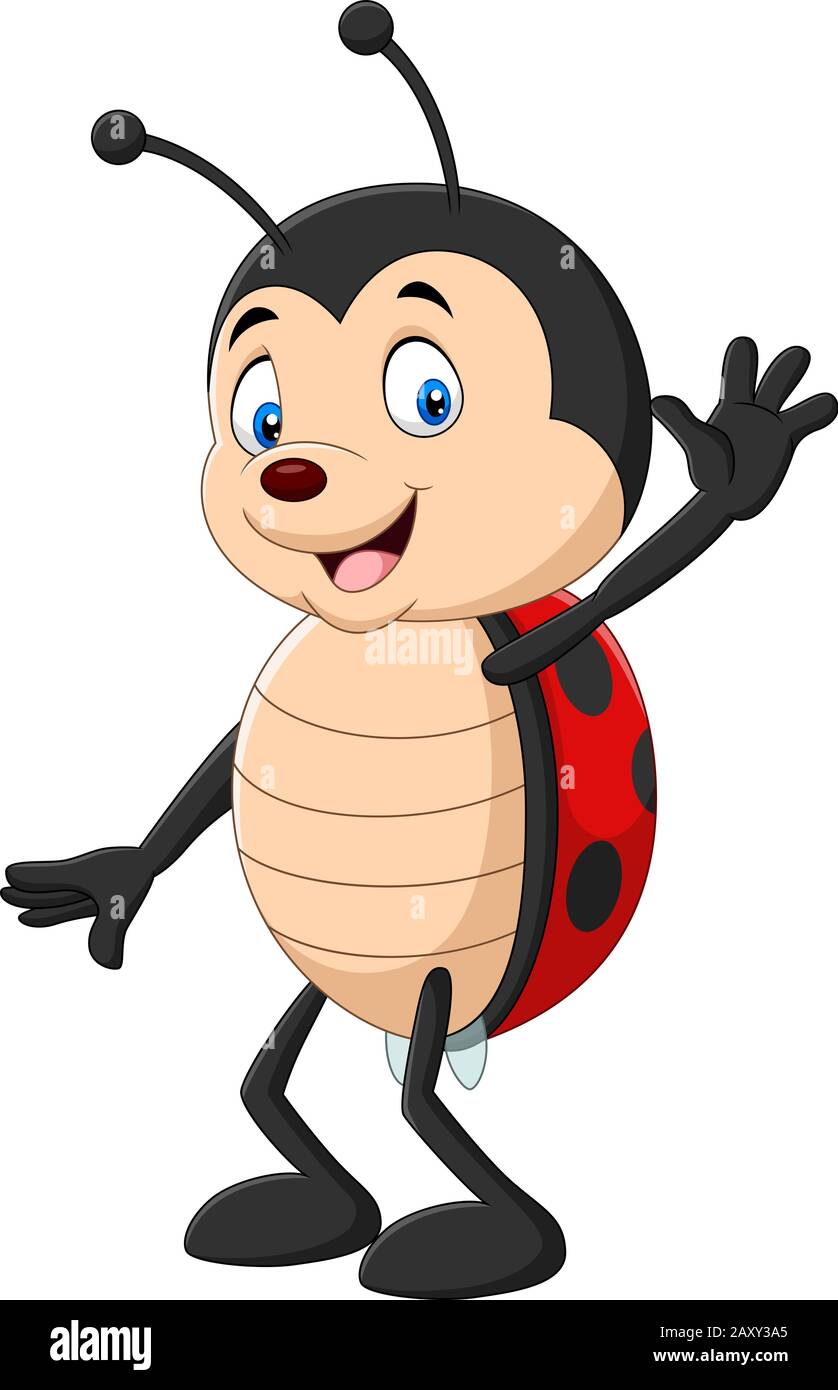Cute ladybug cartoon waving hand Stock Vector Image & Art - Alamy