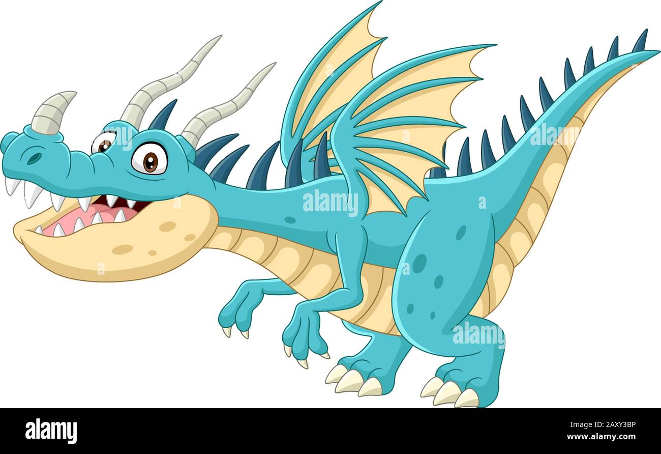 Cartoon dragon on white background Stock Vector Image & Art - Alamy