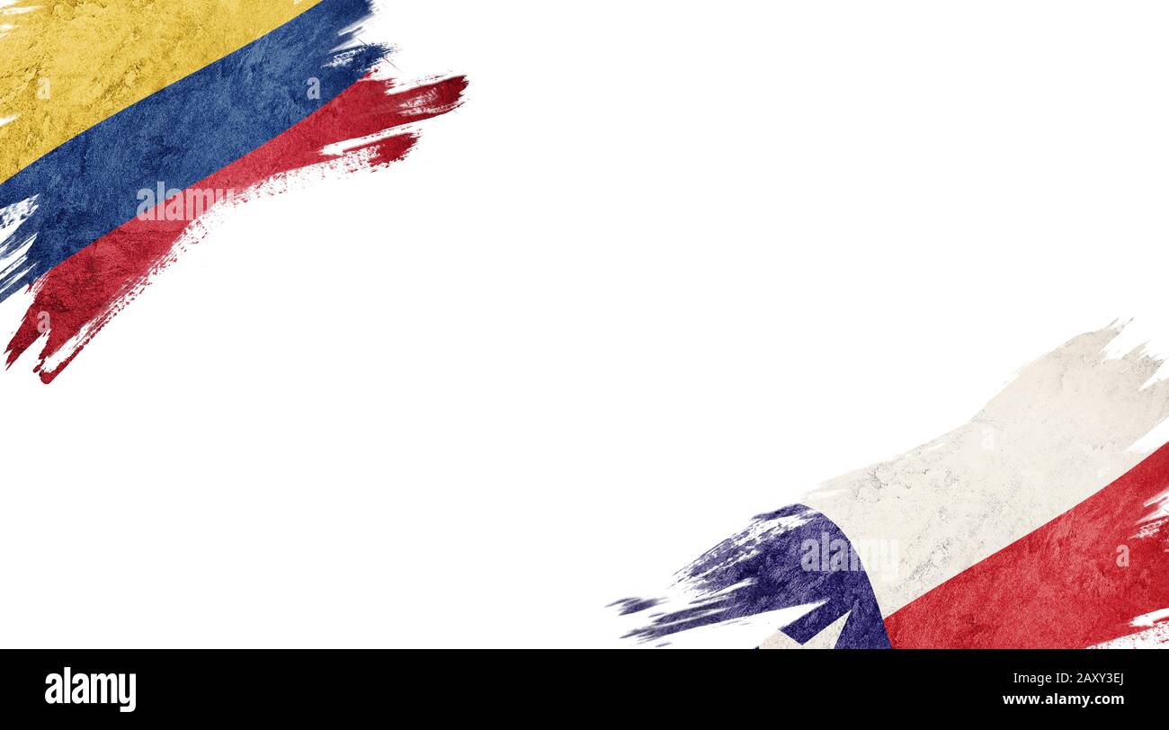 Flags of Colombia and Chile on white background Stock Photo - Alamy