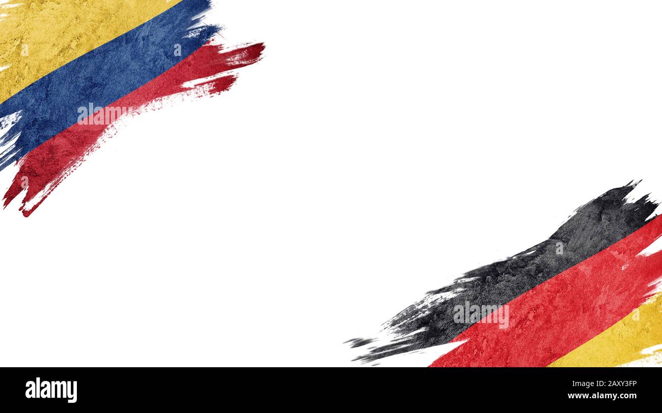 Flags of Colombia and Germany on white background Stock Photo - Alamy