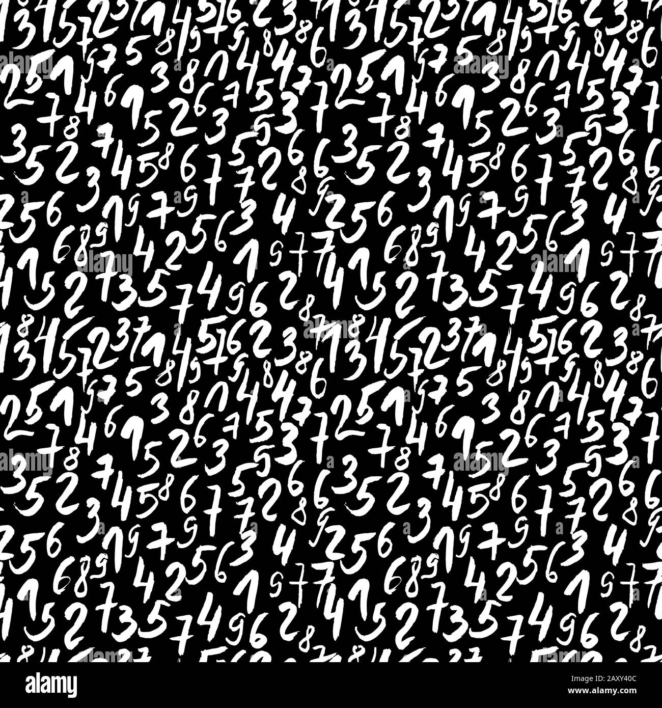 Seamless pattern with handdrawn numbers. Digits vector illustration ...