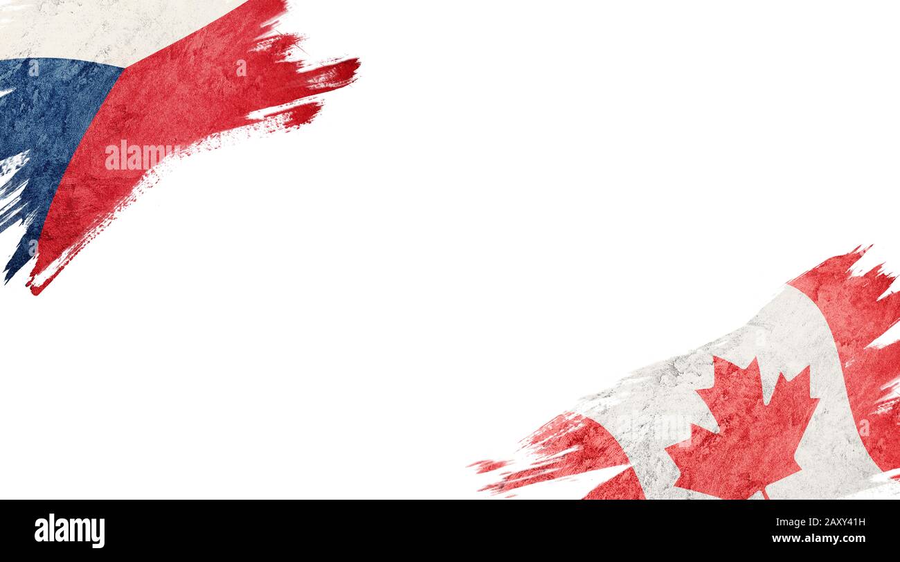 Flags of Czech Republic and Canada on white background Stock Photo - Alamy