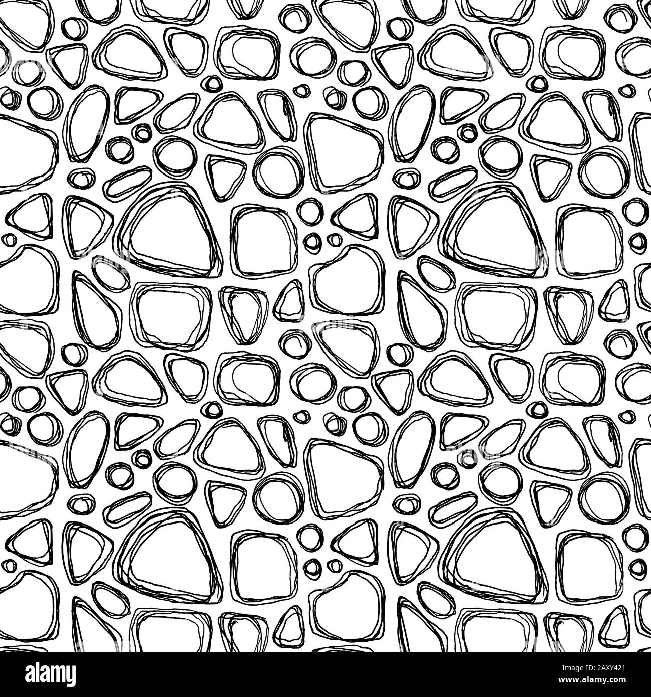 Black and white doodle handdrawn sketch seamless pattern. Vector ...