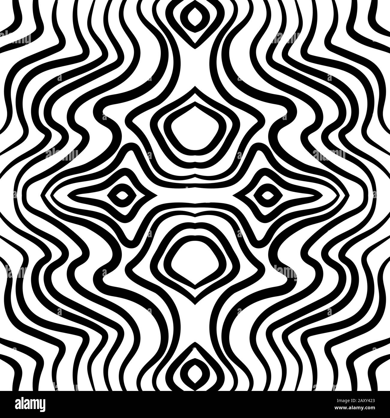 Abstract black and white wave seamless pattern Stock Vector Image & Art ...