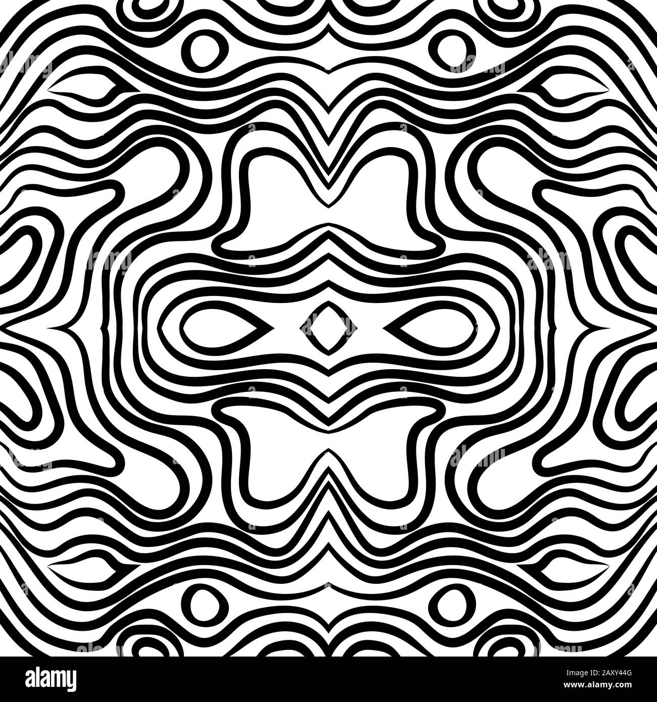 Abstract black and white wave seamless pattern Stock Vector Image & Art ...