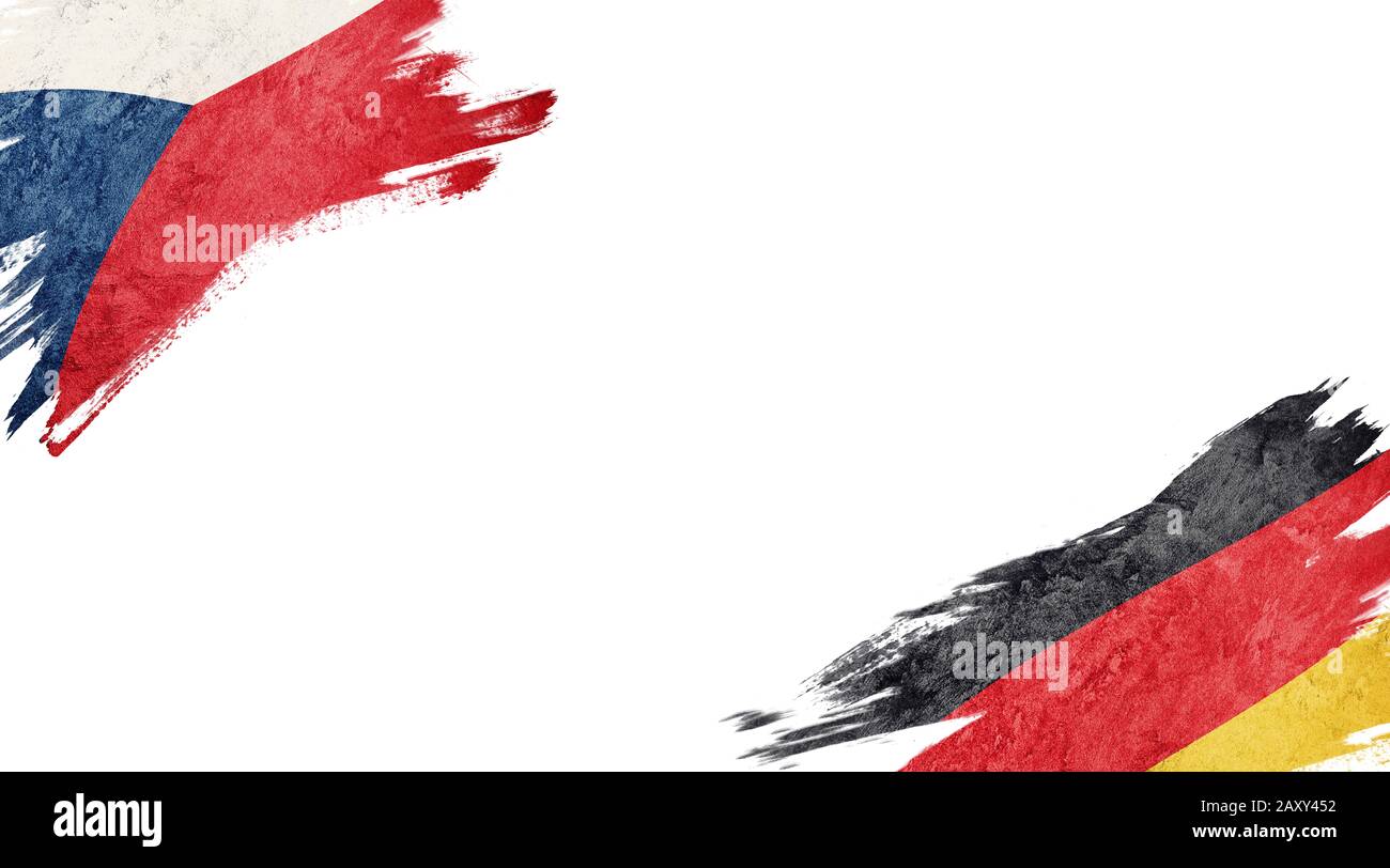 Flags of Czech Republic and Germany on white background Stock Photo - Alamy