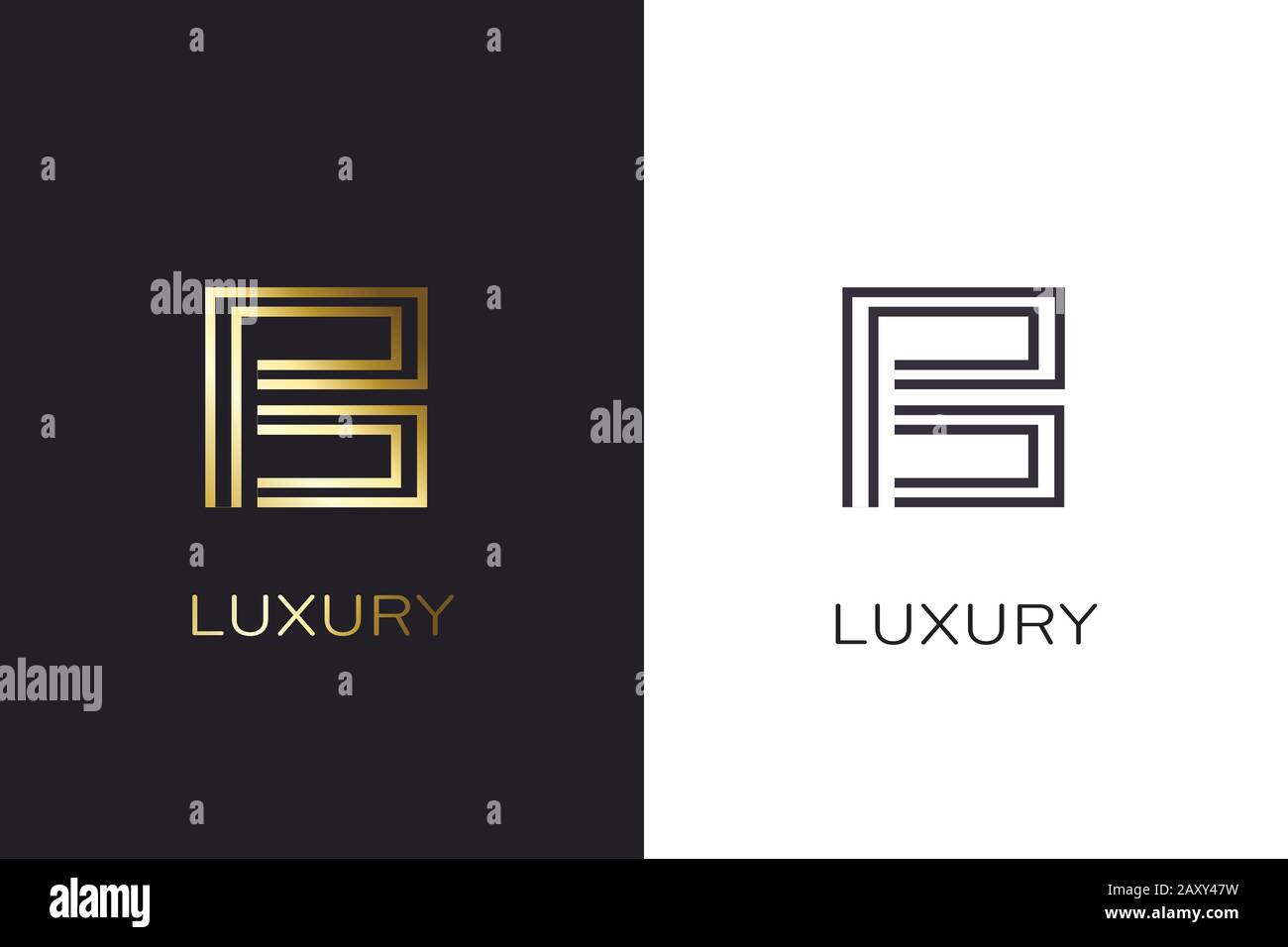 B gold styled letter monogram. Luxury style Stock Vector Image & Art ...