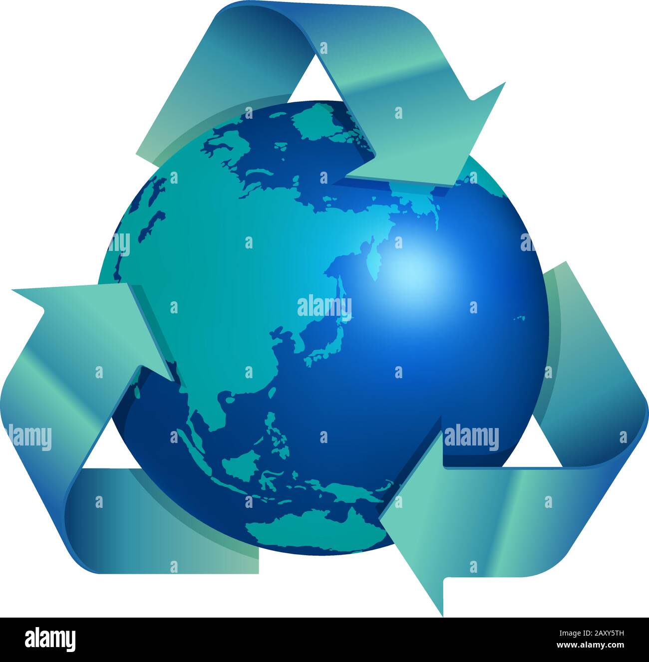 3 arrows around earth vector illustration ( recycle, ecology Stock ...