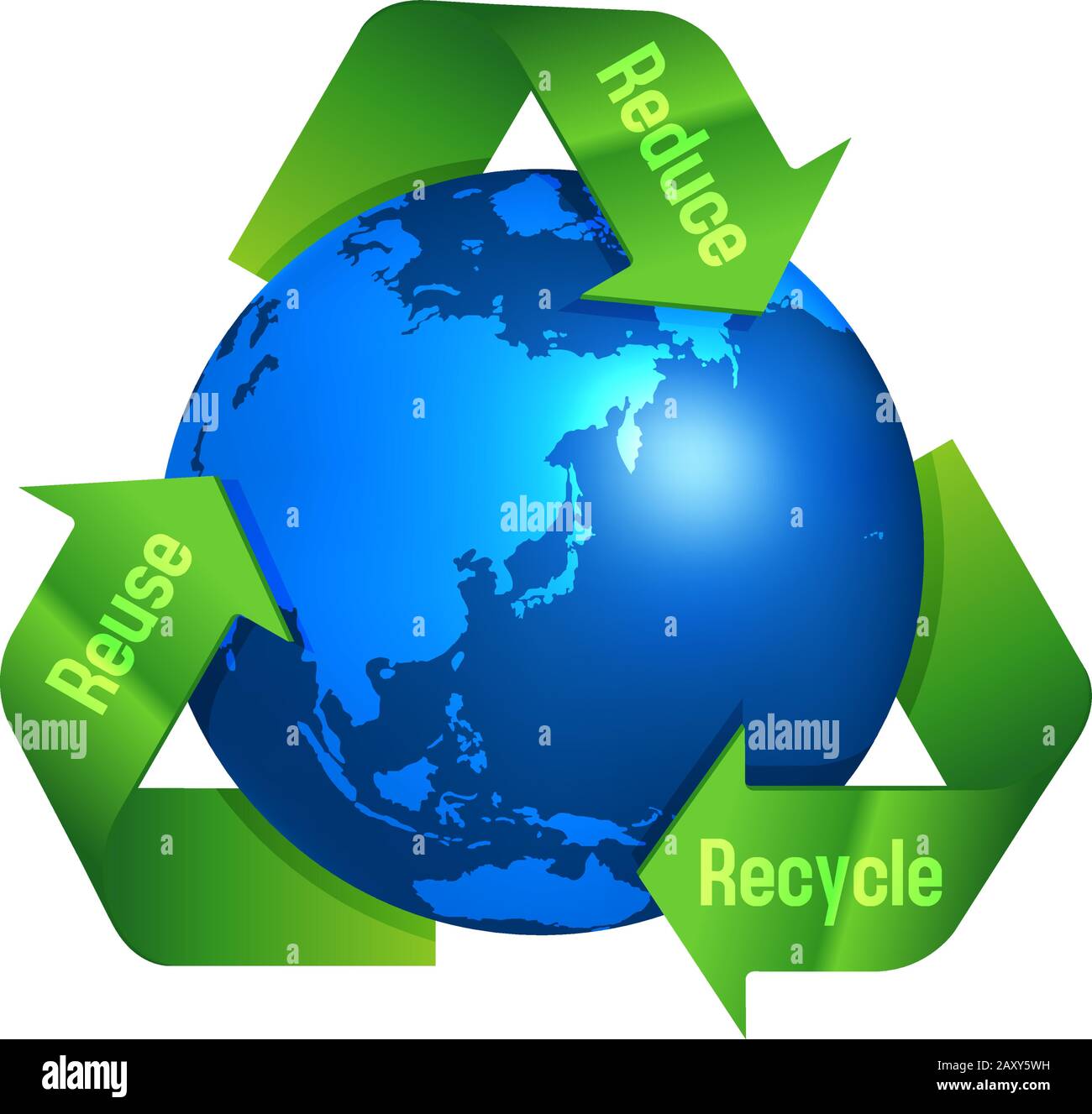 3 arrows around earth vector illustration ( recycle, ecology, 3R ... 3 arrows around earth vector illustration ( recycle, ecology, 3R ...
