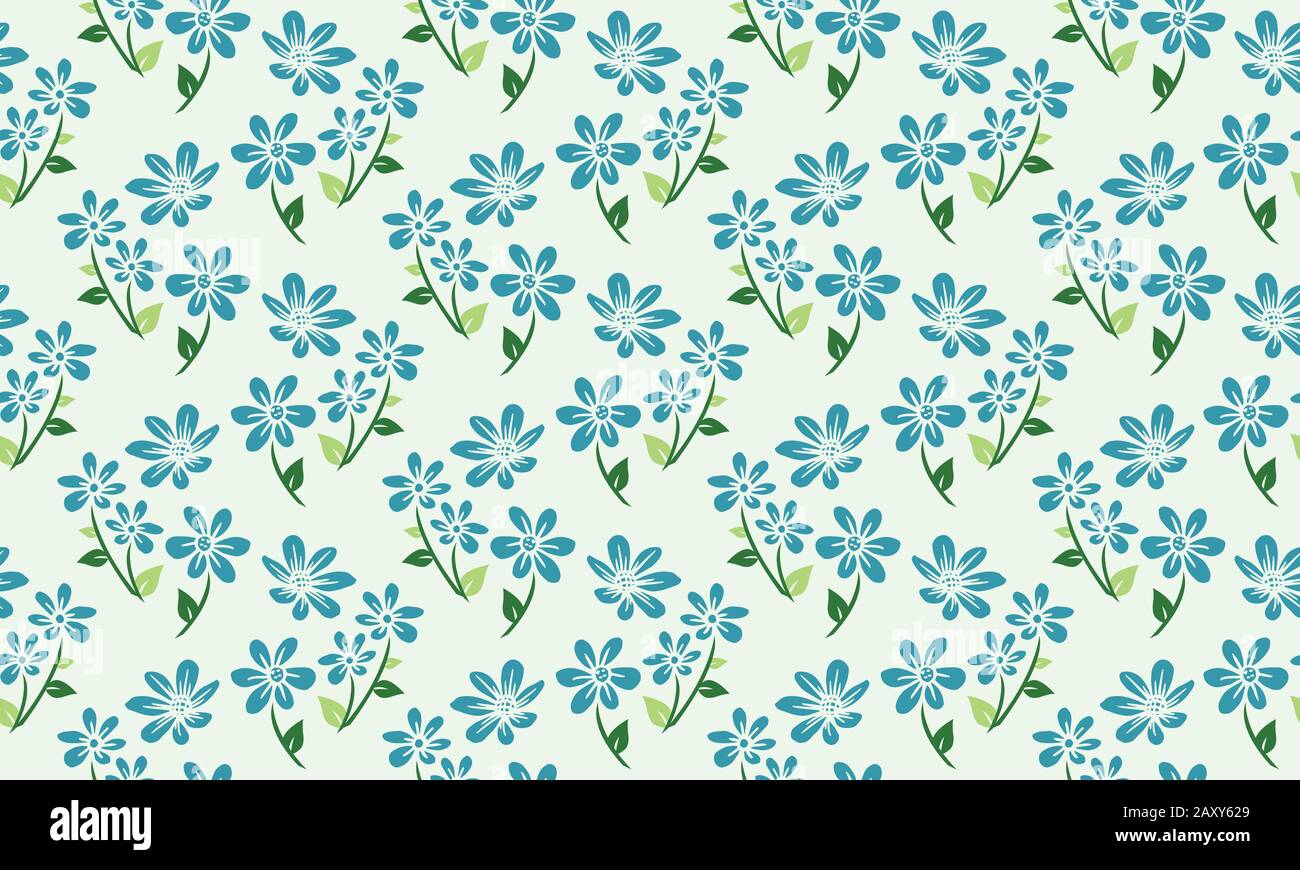 Modern spring floral pattern background, with leaf and flower design ...