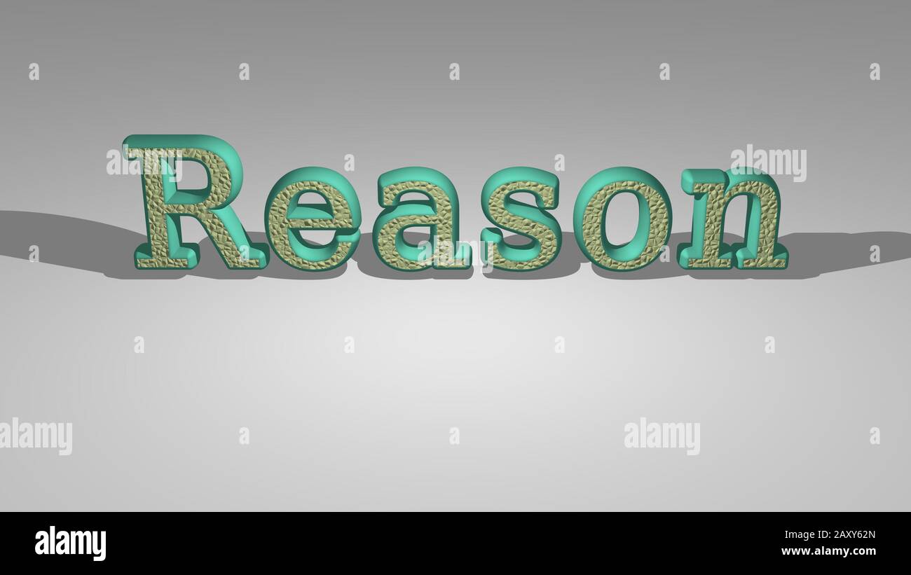 REASON in 3D illustration with light perspective and shadow on a white ...