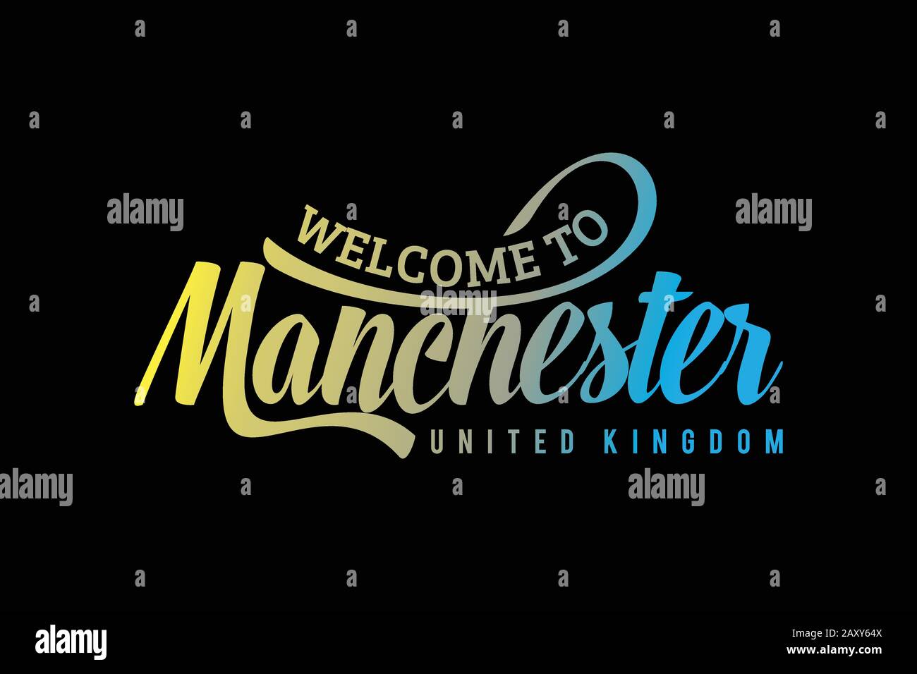 Welcome To Manchester Word Text Creative Font Design Illustration ...
