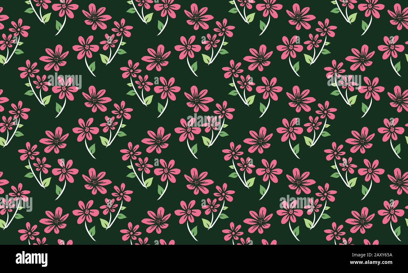 Elegant card for spring, with seamless leaf and flower pattern ...