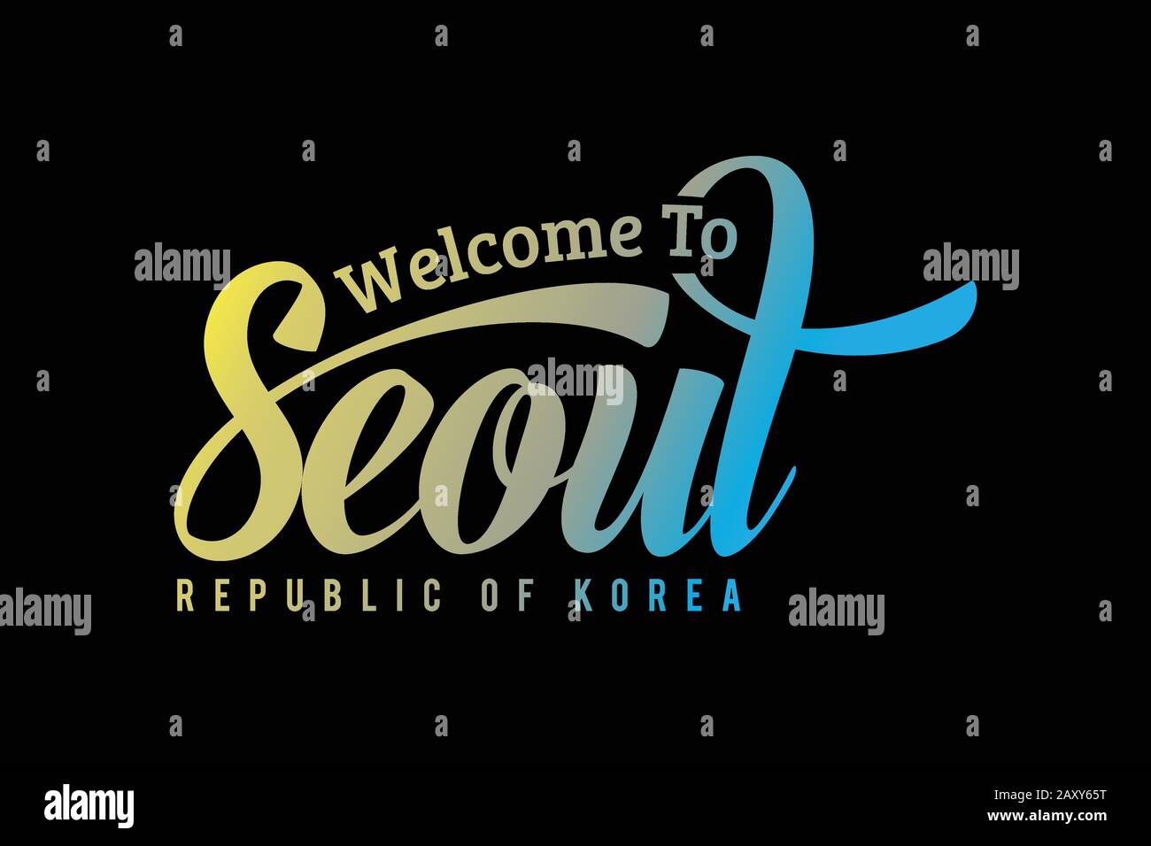 Welcome To Seoul Word Text Creative Font Design Illustration. Welcome ...