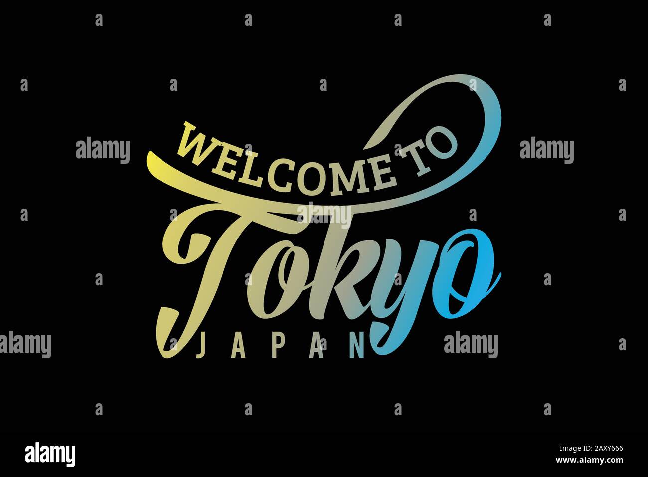 Welcome To Tokyo Word Text Creative Font Design Illustration. Welcome ...