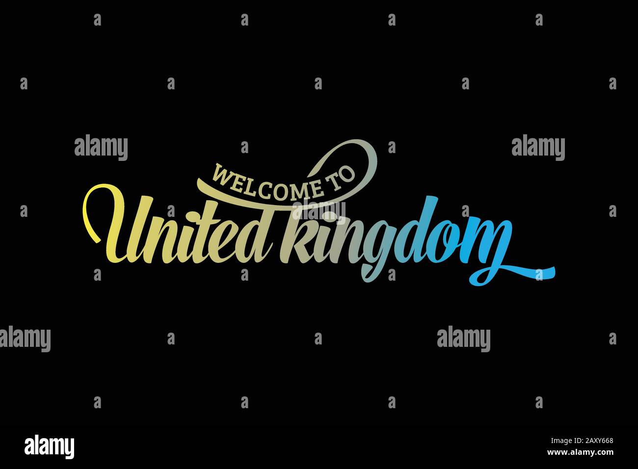 Welcome To United Kingdom Word Text Creative Font Design Illustration ...