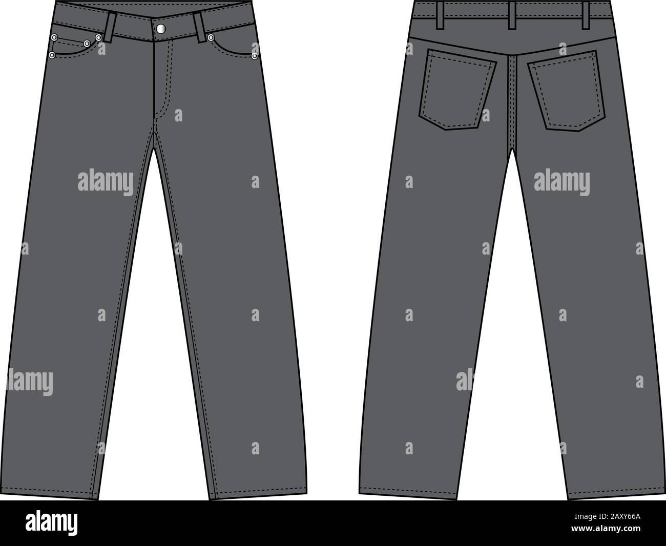Jeans denim pants front Stock Vector Images - Alamy