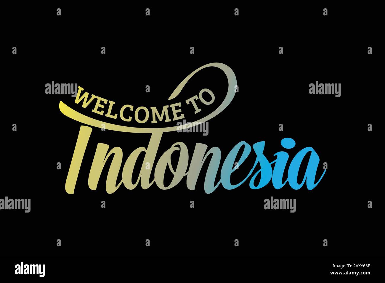 Welcome To Indonesia Word Text Creative Font Design Illustration ...