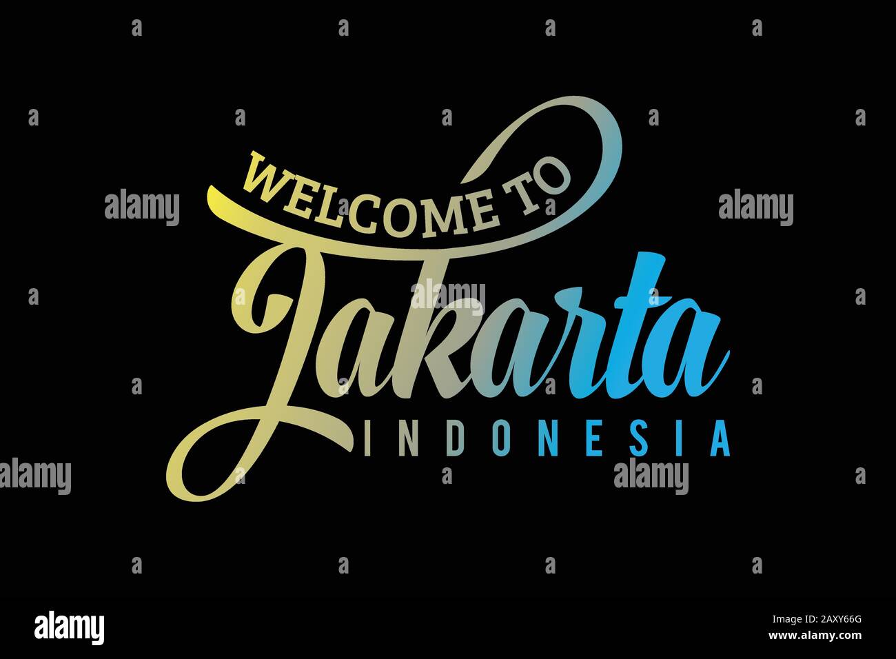 Welcome To Jakarta Word Text Creative Font Design Illustration. Welcome ...