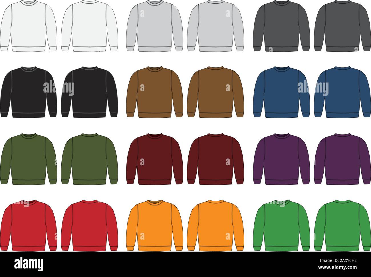 Vector template illustration set of sweat shirt Stock Vector Image ...