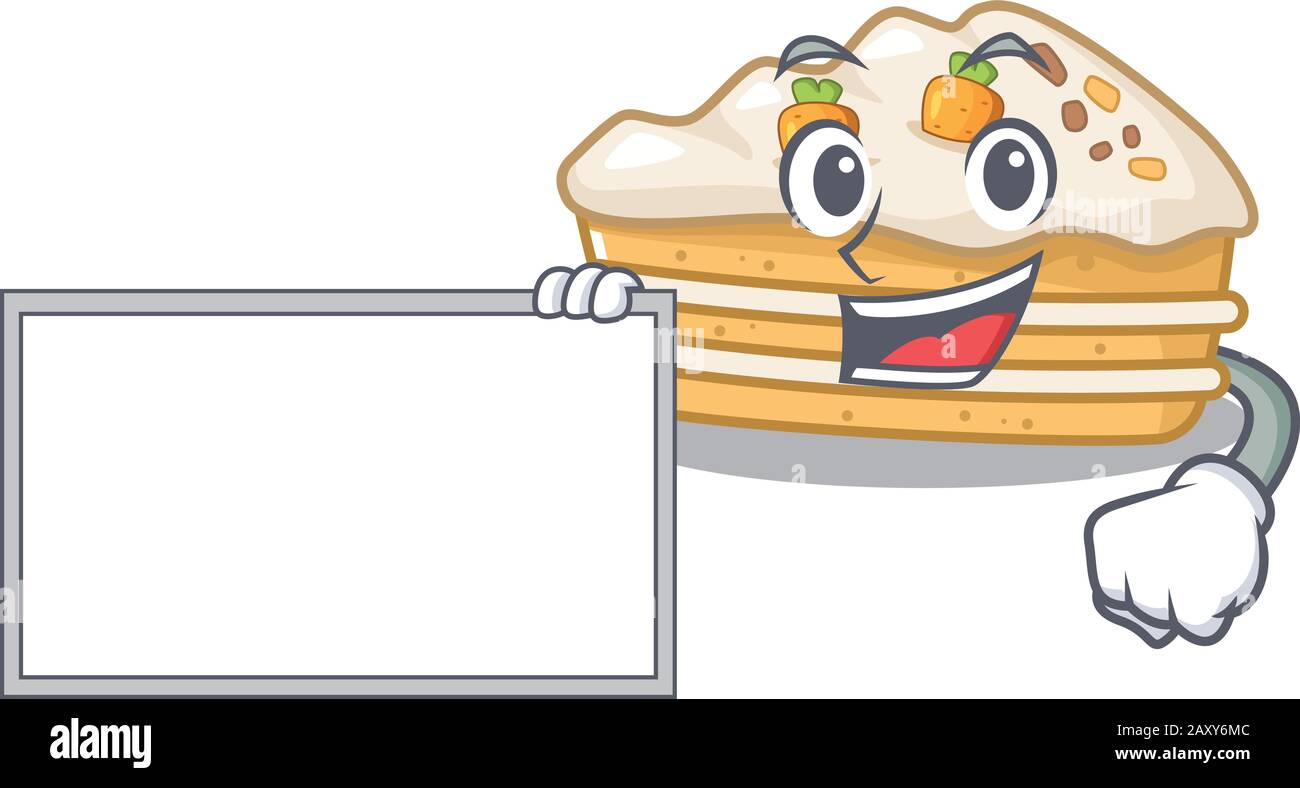 cartoon character of carrot cake design concept bring a board Stock ...