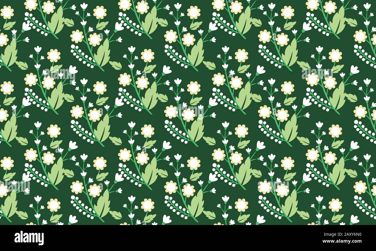 Seamless spring floral pattern background, with leaf and floral modern ...