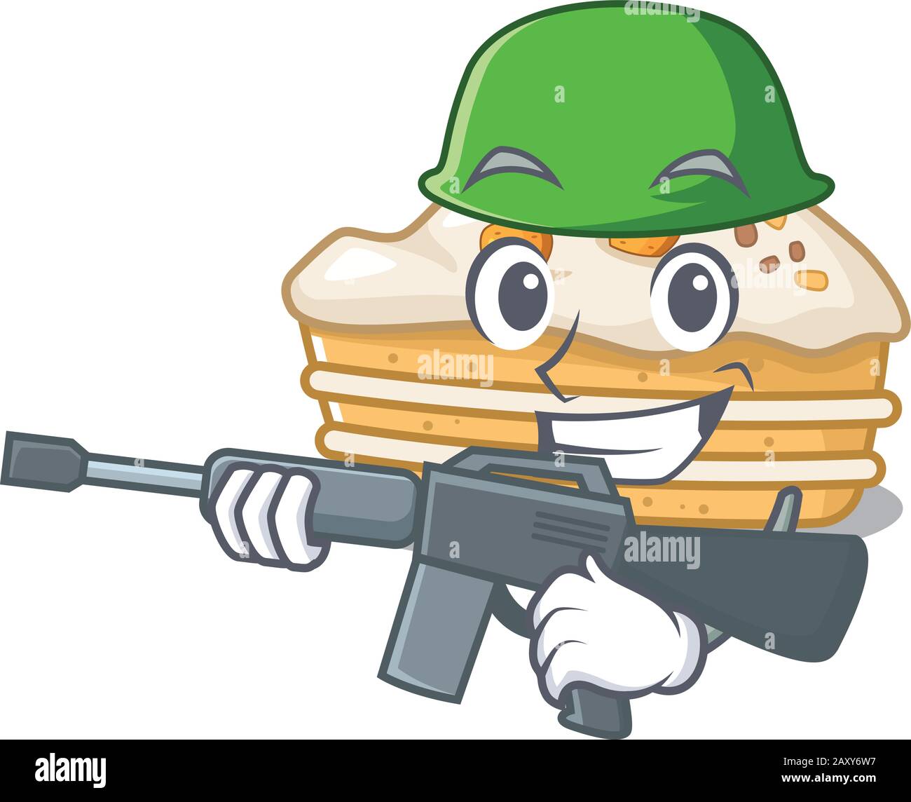 A cute picture of carrot cake Army with machine gun Stock Vector Image ...