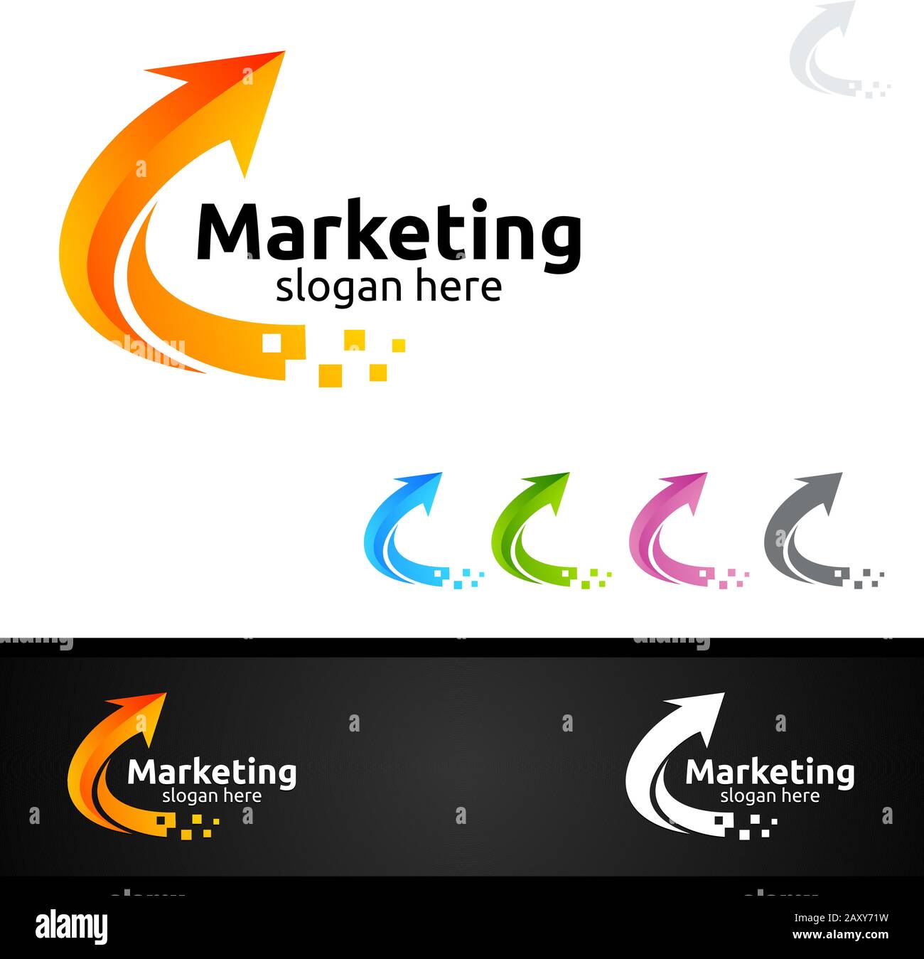 Marketing Financial Advisor Logo Design Template Icon Stock Vector ...