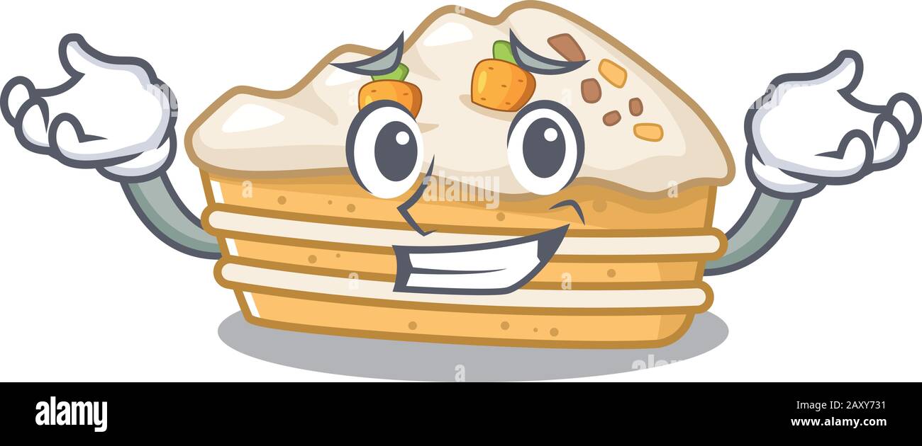 cute Grinning carrot cake mascot cartoon style Stock Vector Image & Art ...