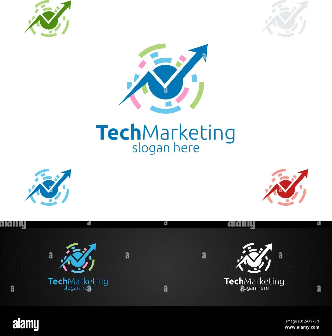 Tech Marketing Financial Advisor Logo Design Template Icon Stock Vector ...