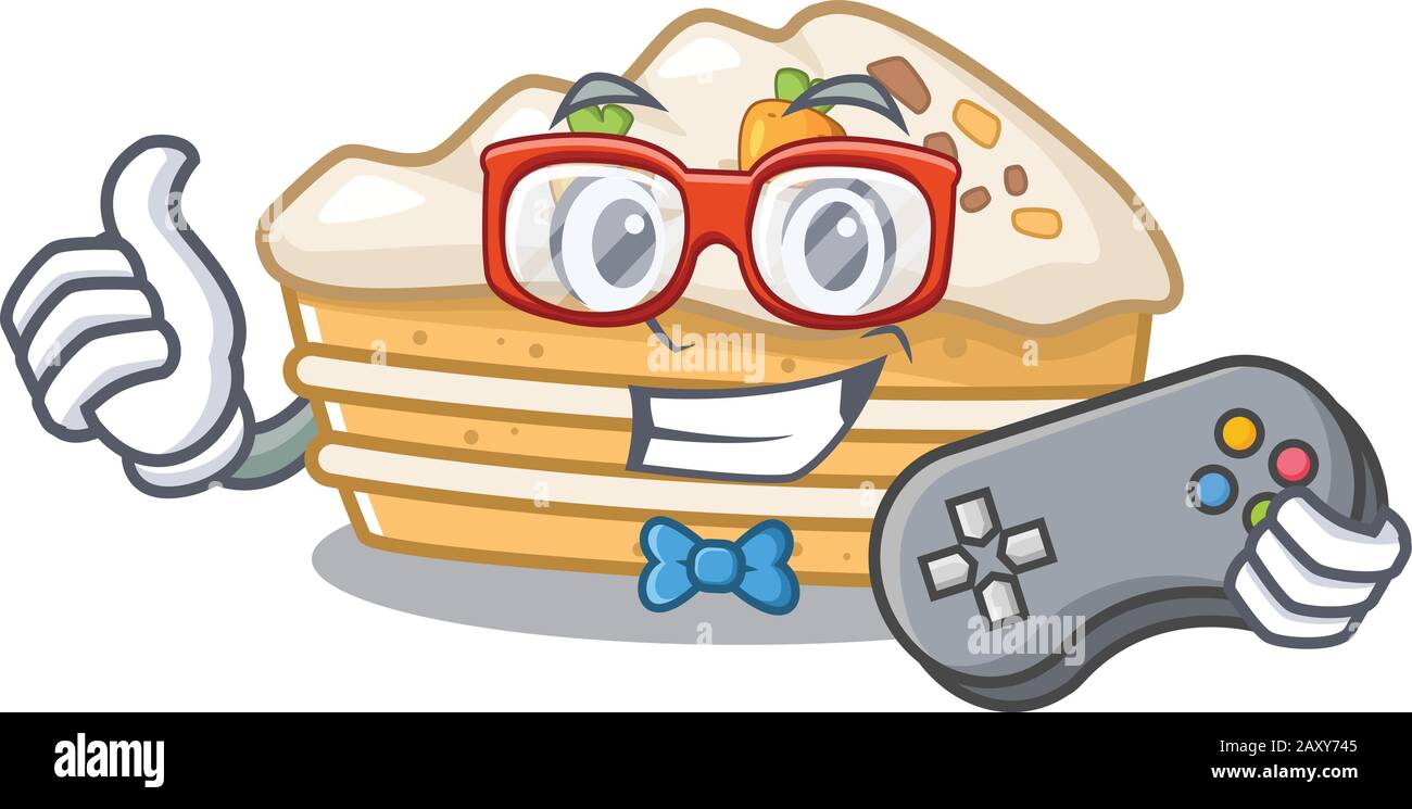 Smiley gamer carrot cake cartoon mascot style Stock Vector Image & Art ...
