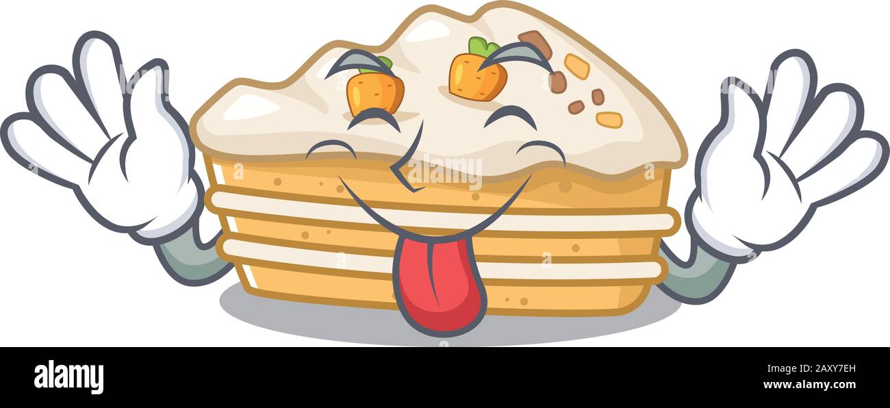 Funny carrot cake mascot design with Tongue out Stock Vector Image ...