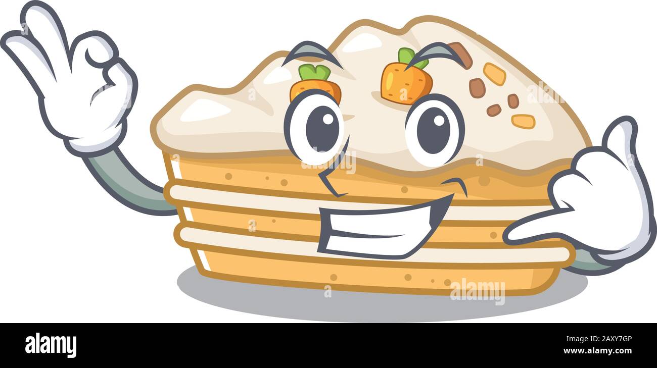 Call me funny carrot cake cartoon character concept Stock Vector Image ...