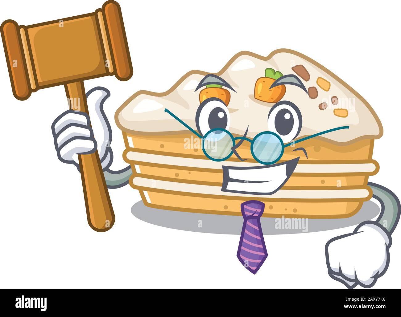Smart Judge carrot cake in mascot cartoon character style Stock Vector ...