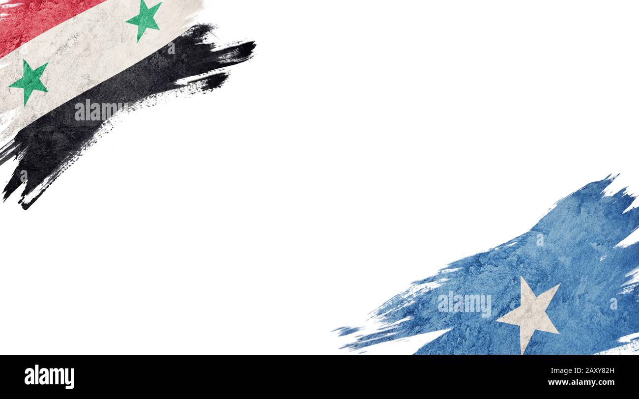 Flags of Syria and Somalia on white background Stock Photo - Alamy