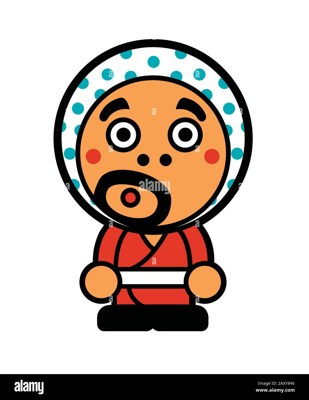 Japanese hyottoko mask cartoon illustration Stock Vector Image & Art ...