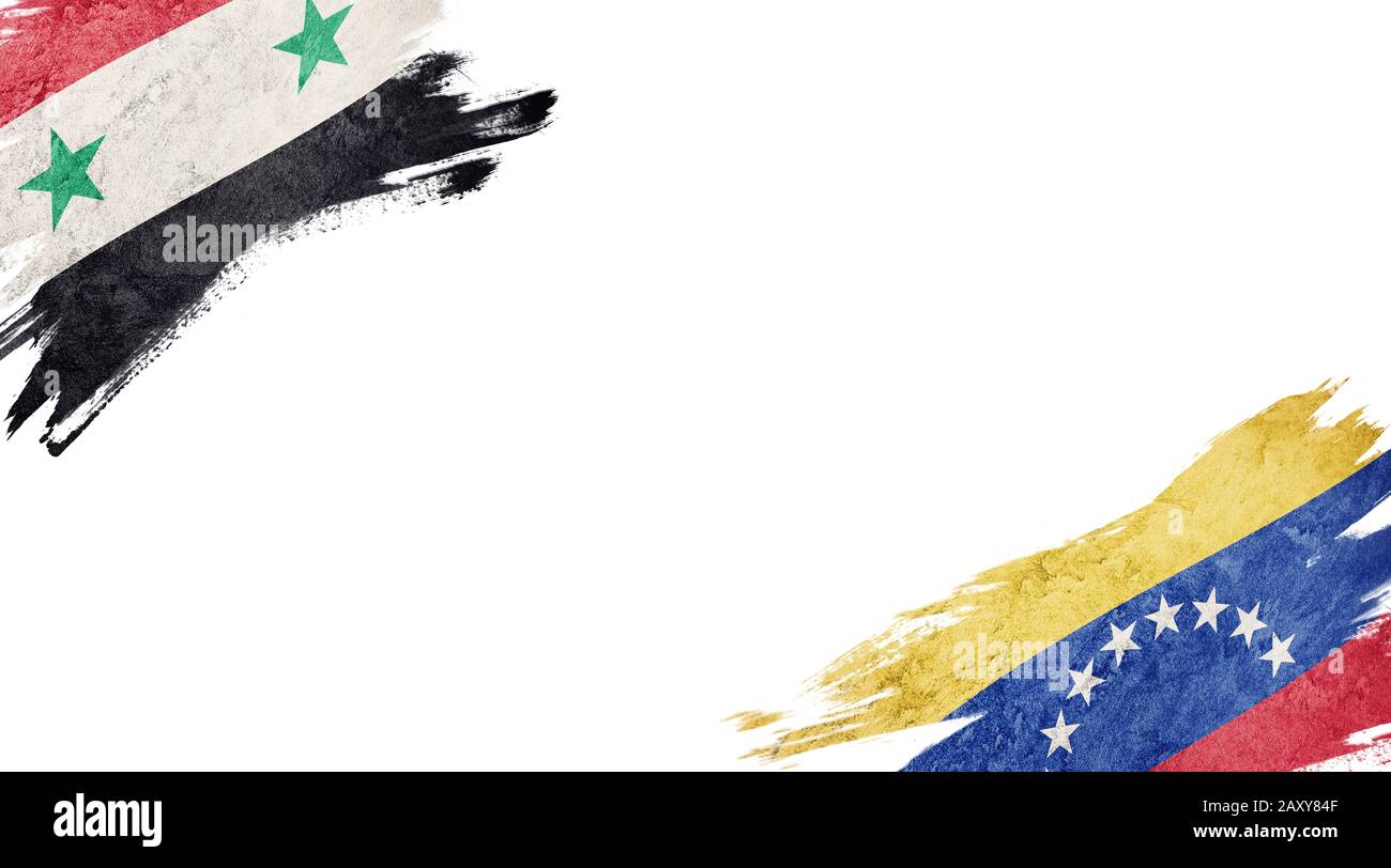 Flags of Syria and Venezuela on white background Stock Photo - Alamy