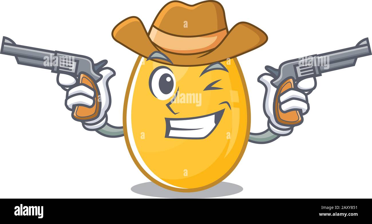 Golden egg Cowboy cartoon concept having guns Stock Vector Image & Art ...