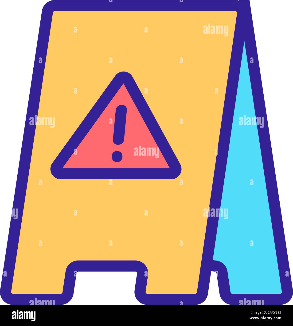 Slippery floor icon vector. Isolated contour symbol illustration Stock ...