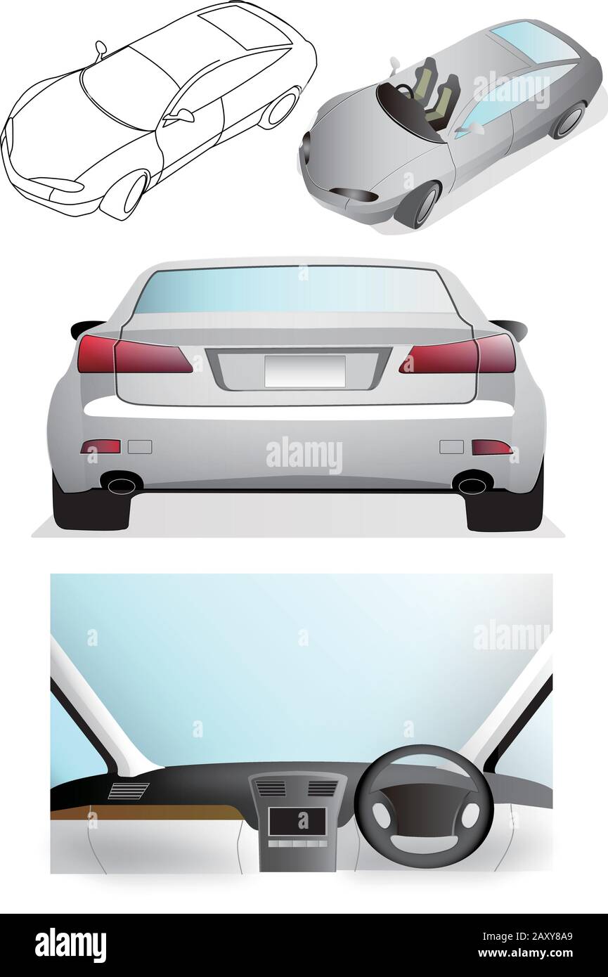 Car side view line drawing vector hi-res stock photography and images ...