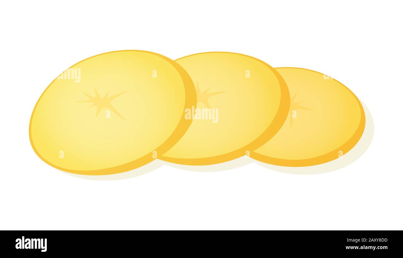 Fresh potato sliced slices isolated on white background. Rings of ...