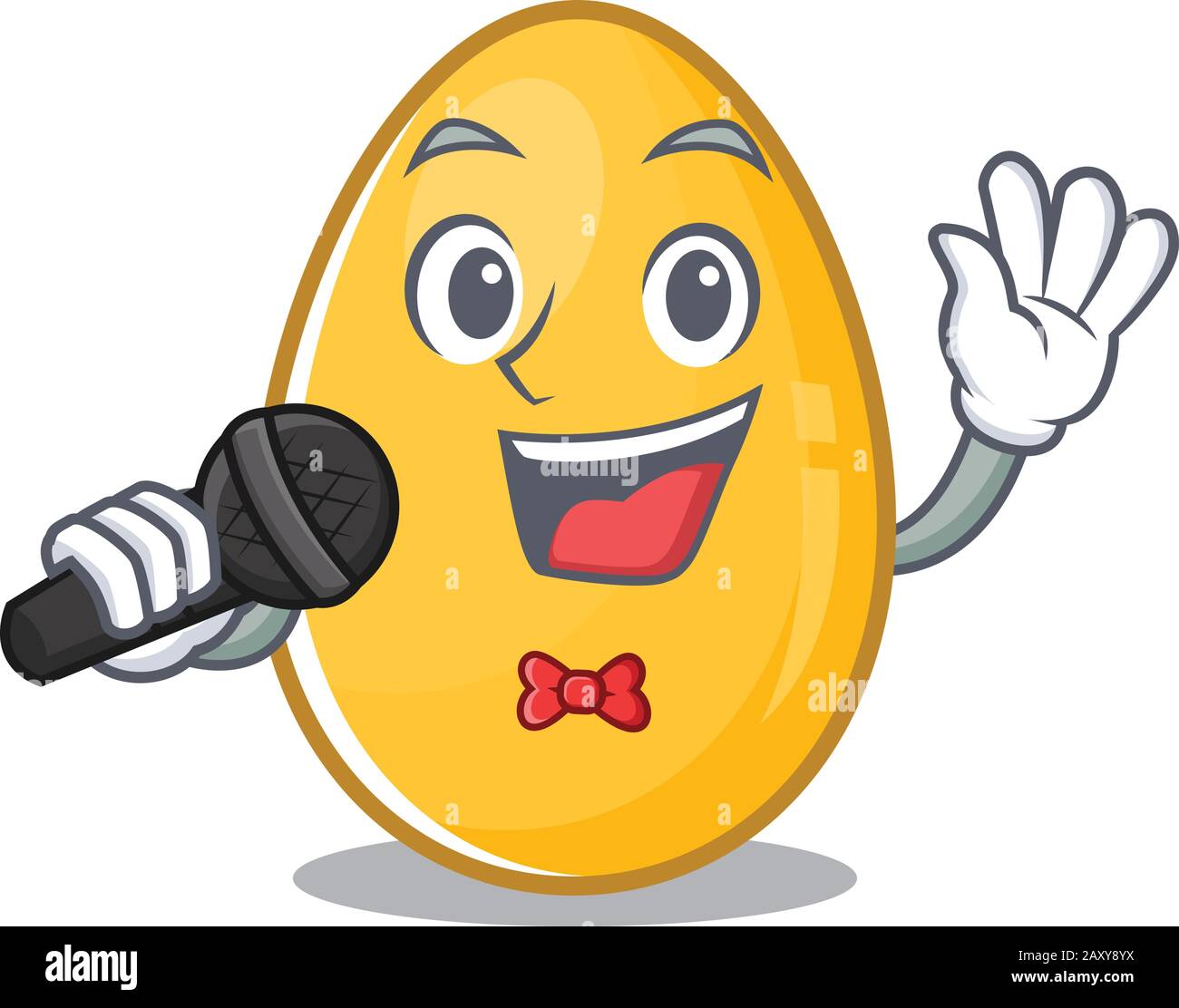 Happy golden egg singing on a microphone Stock Vector Image & Art - Alamy