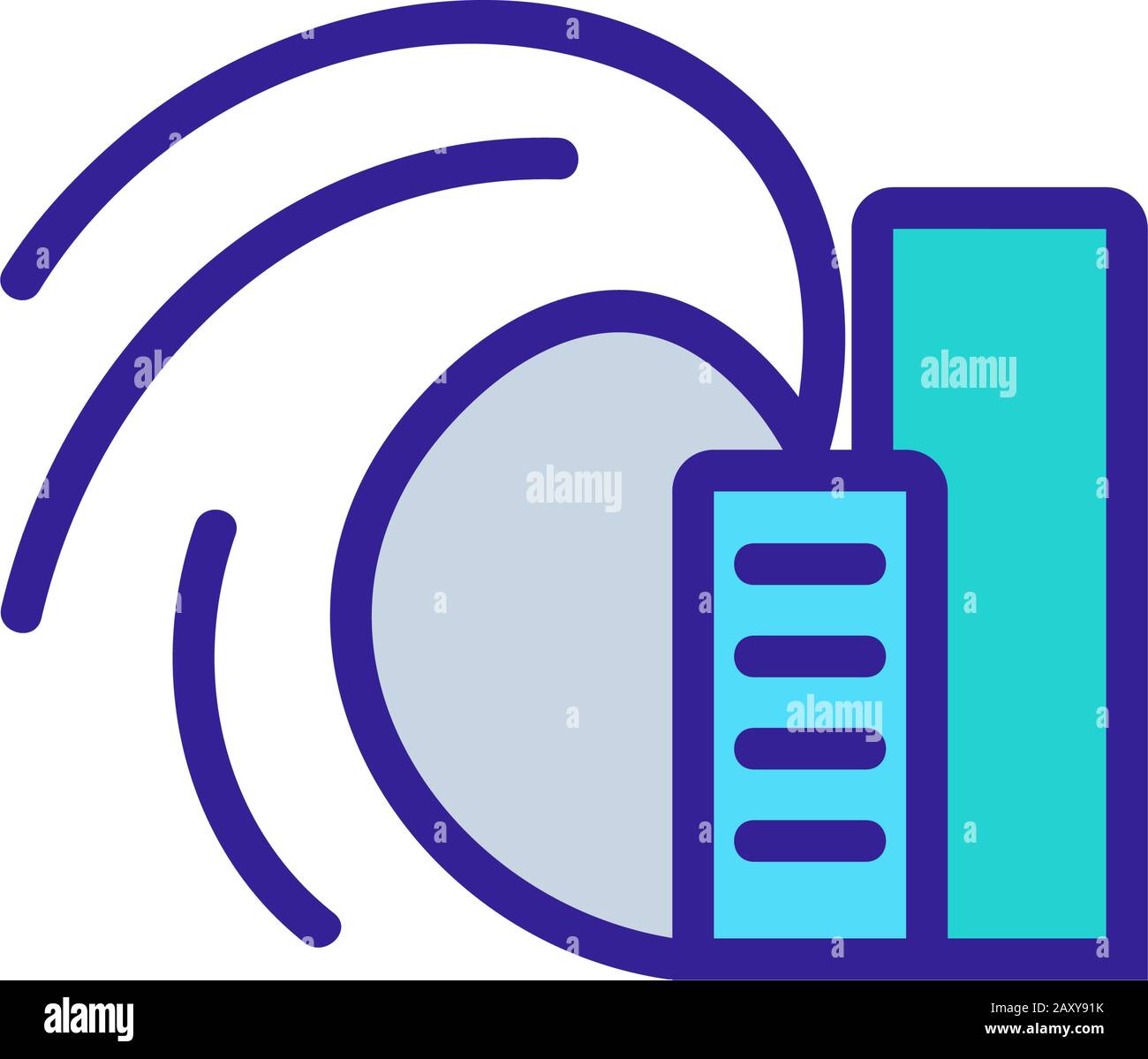 Tsunami City icon vector. Isolated contour symbol illustration Stock ...