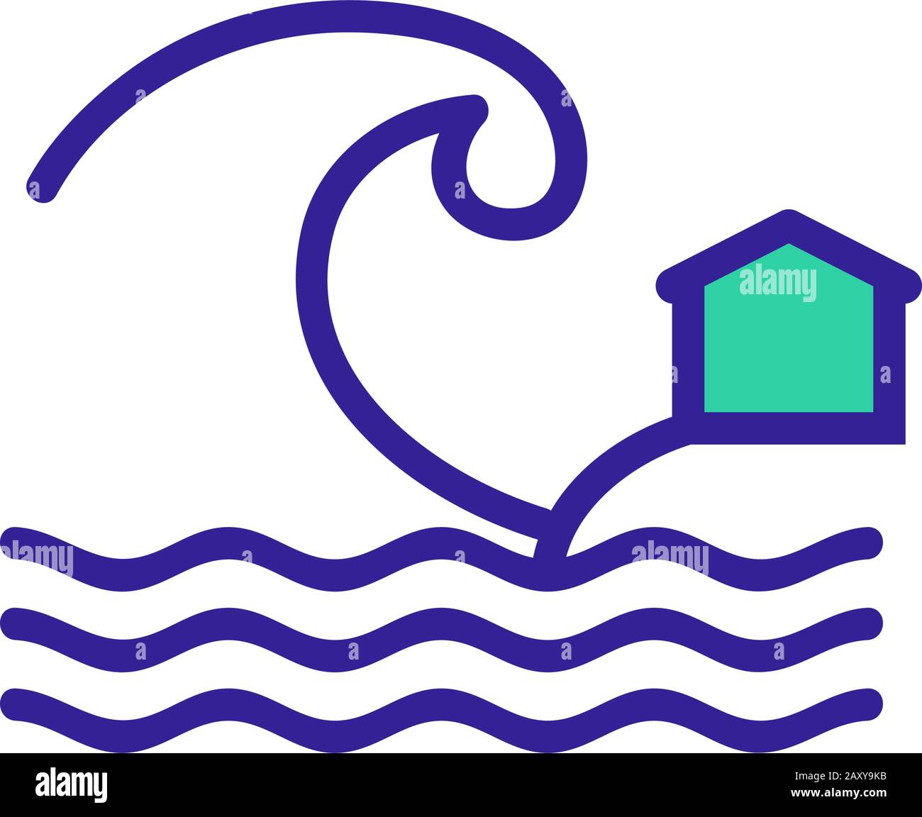 Tsunami icon vector. Isolated contour symbol illustration Stock Vector ...