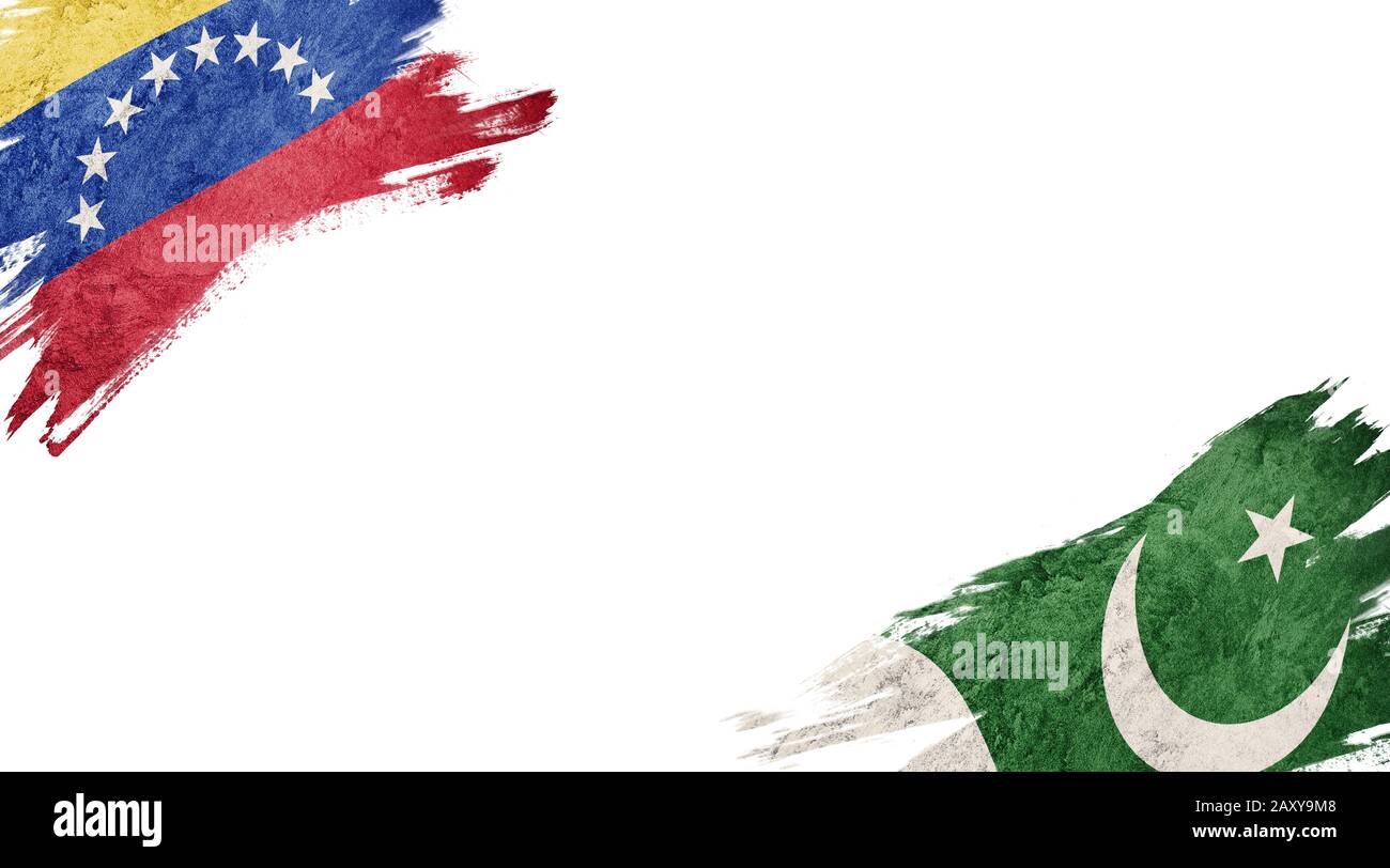 Flags of Venezuela and Pakistan on white background Stock Photo - Alamy