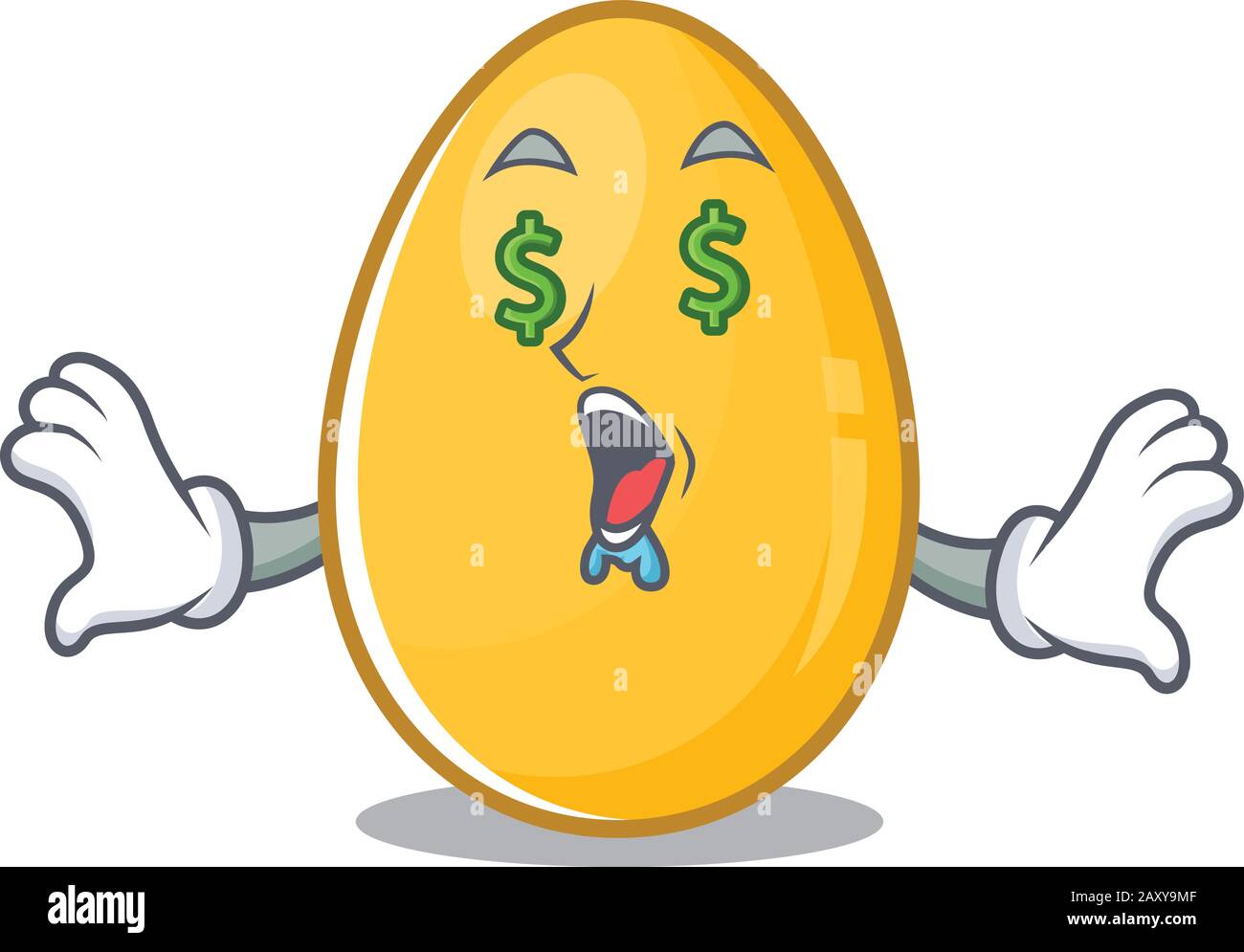 Happy rich golden egg cartoon character with Money eye Stock Vector ...